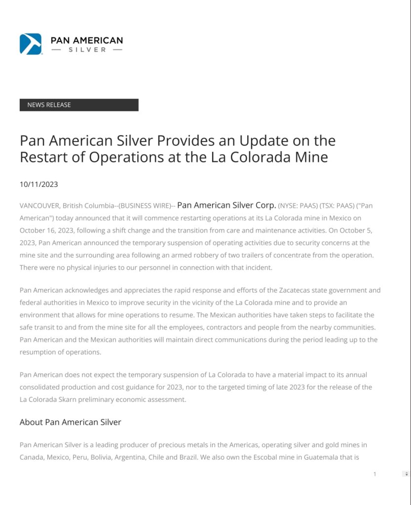 Confirman reinicio de operaciones en mina La colorada - La nota LNZ ...